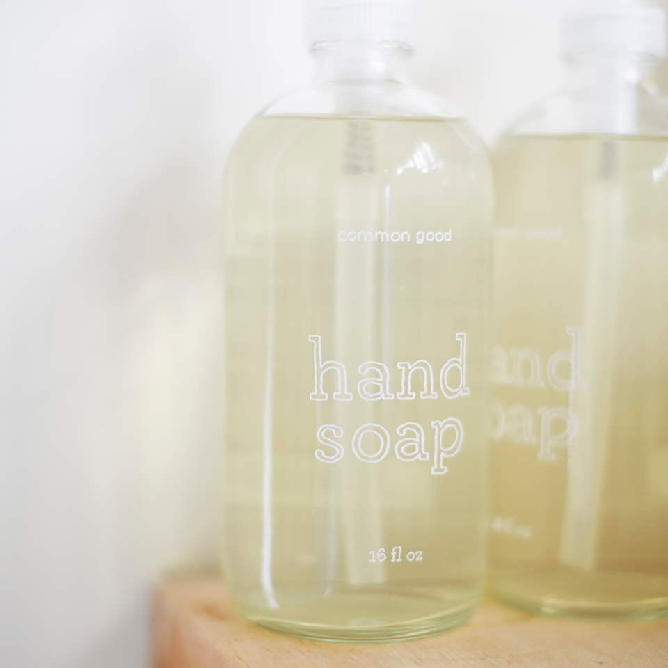 Hand Soap Empty Glass Refillabe Bottle, 16oz– Common Good