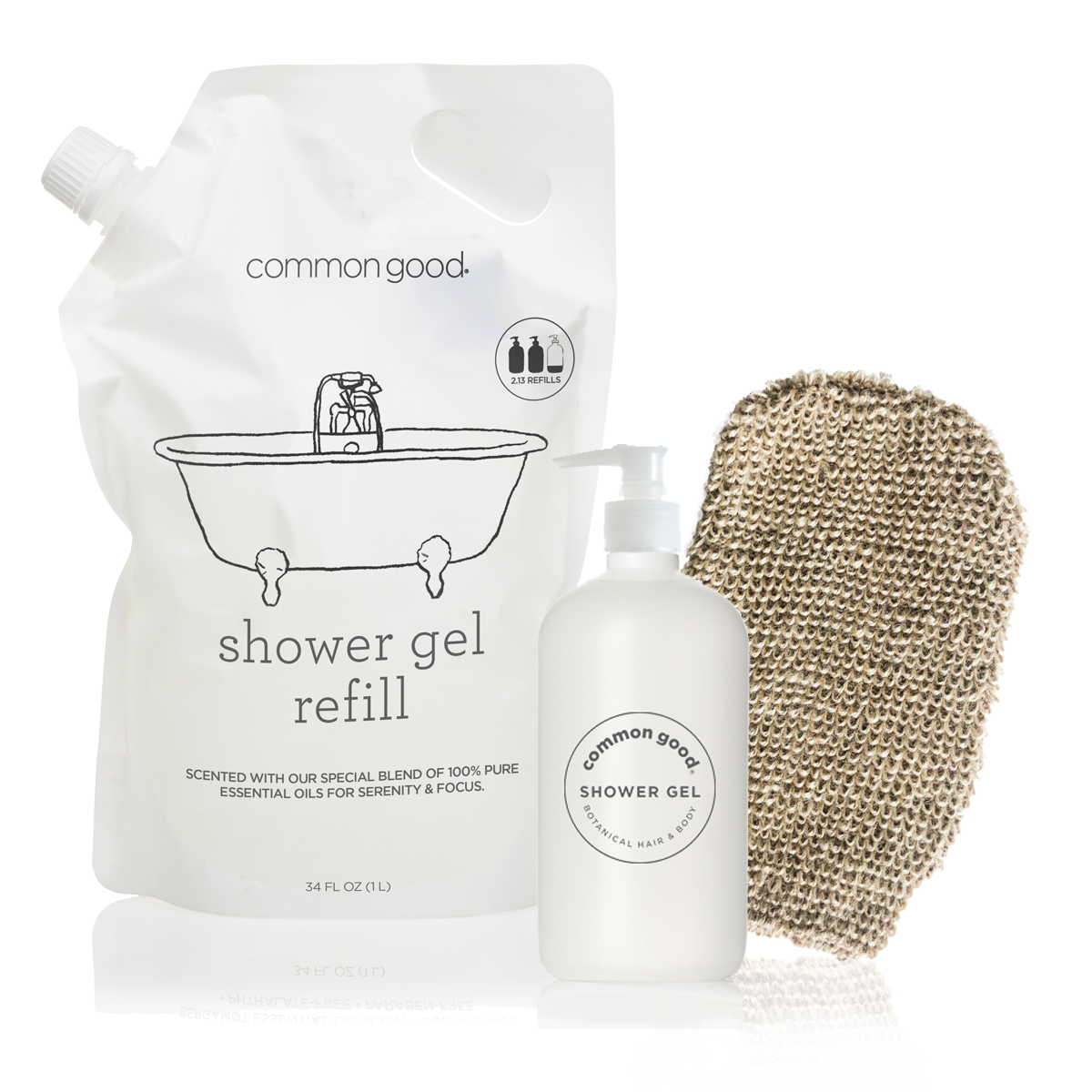 Shower Gel Refill Pouch, 34 Fl Oz– Common Good
